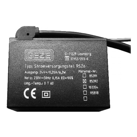 GEZE Stromversorgungsteil für RSZ6 Nr. 115818 - Thommel I & H GmbH